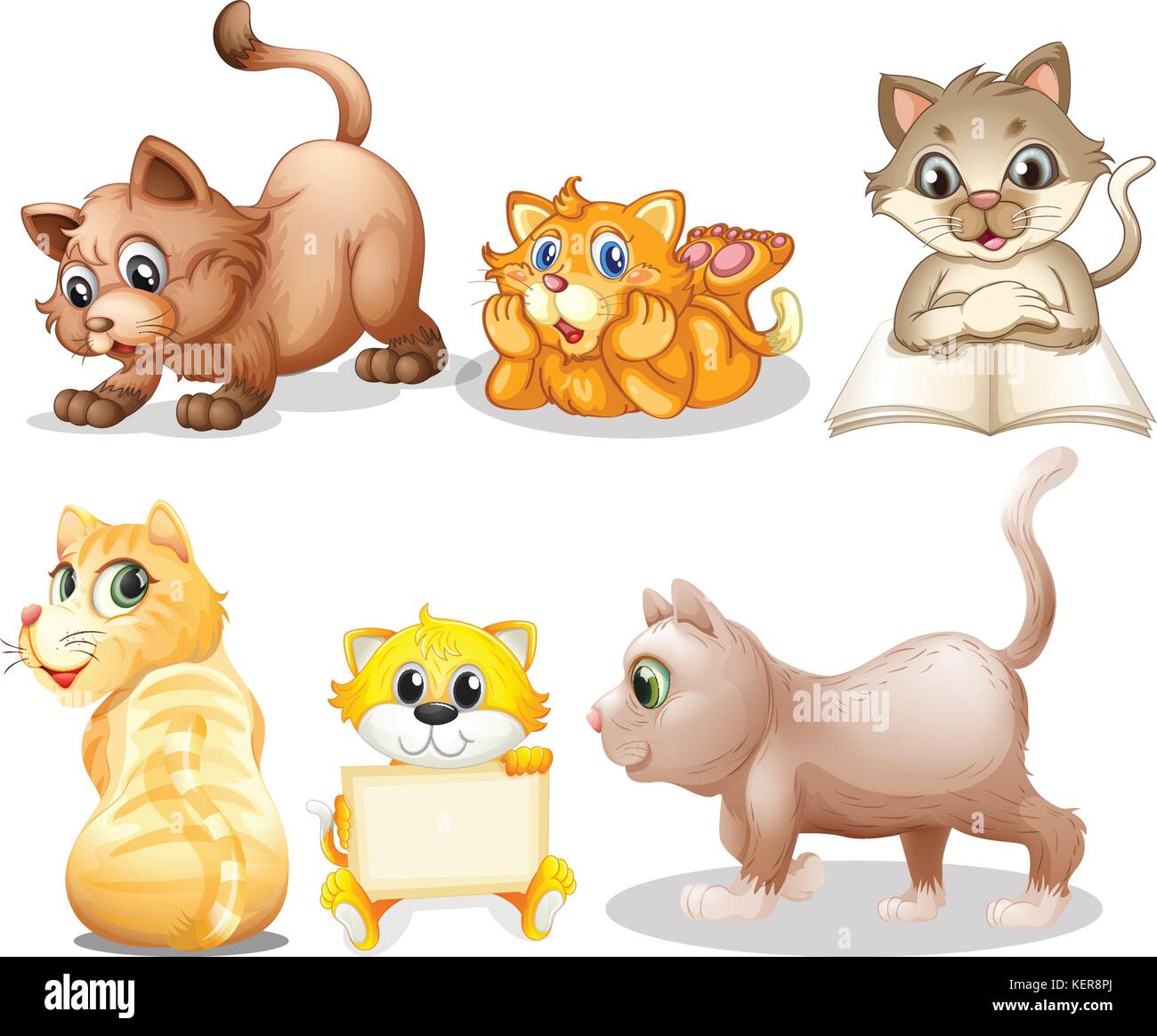 Illustration of a set of cats Stock Vector Image & Art - Alamy