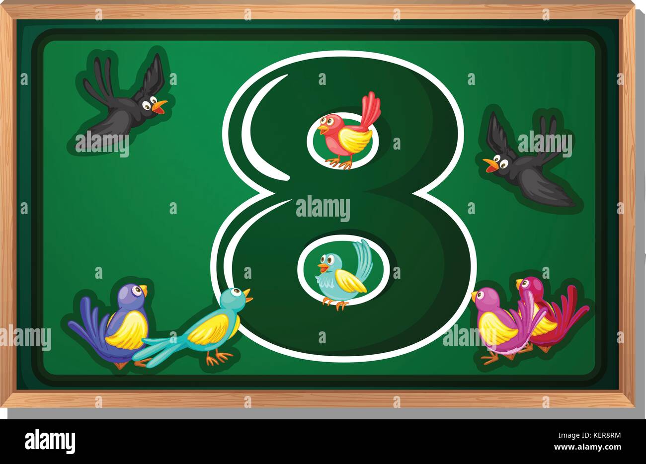Illustration of a frame with eight birds Stock Vector Image & Art - Alamy