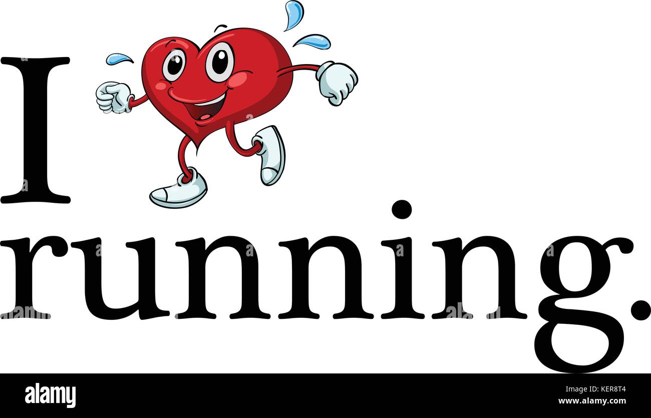 Heart runner illustration Stock Vector Images - Alamy