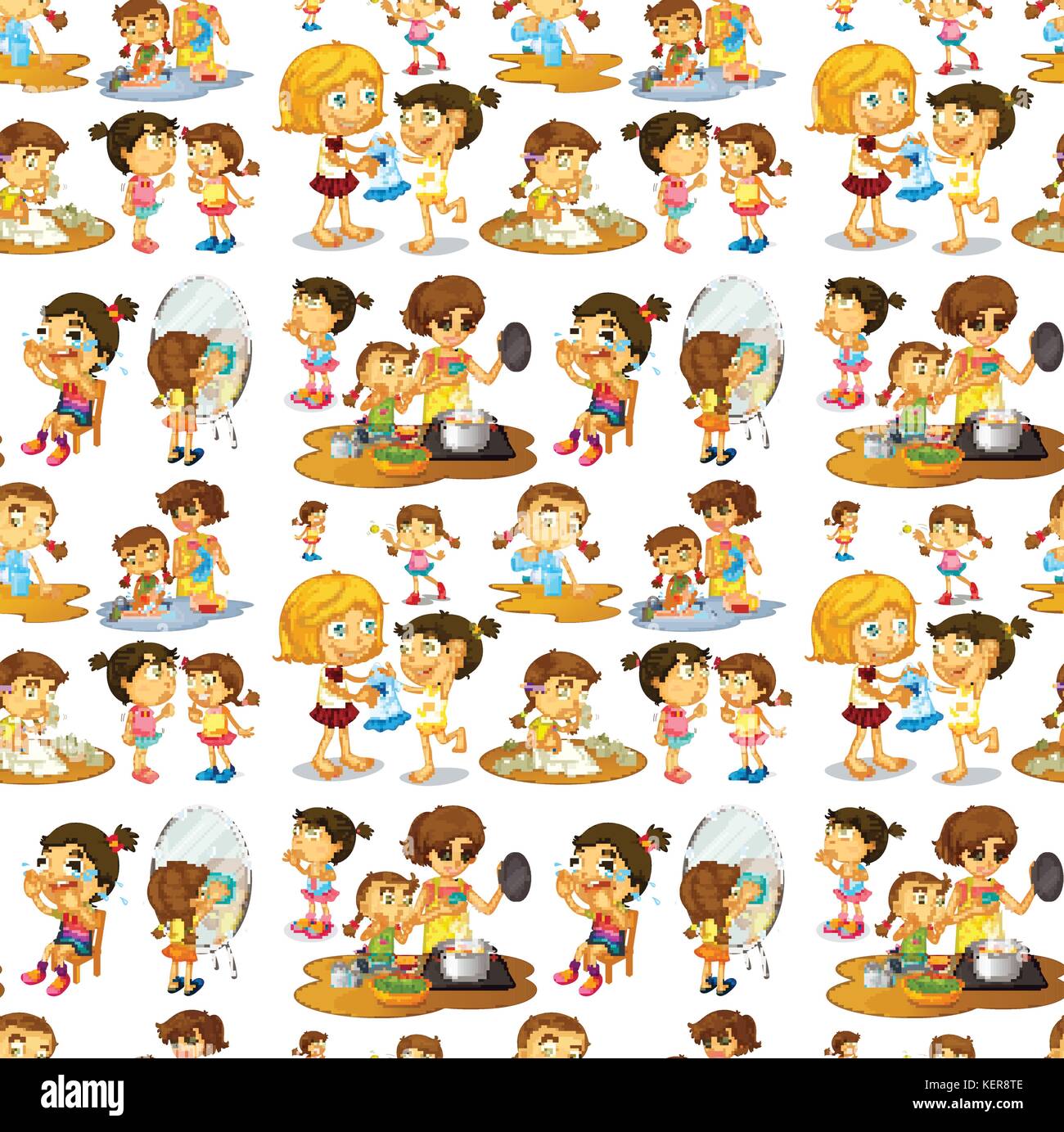 Illustration of seamless chores Stock Vector Image & Art - Alamy