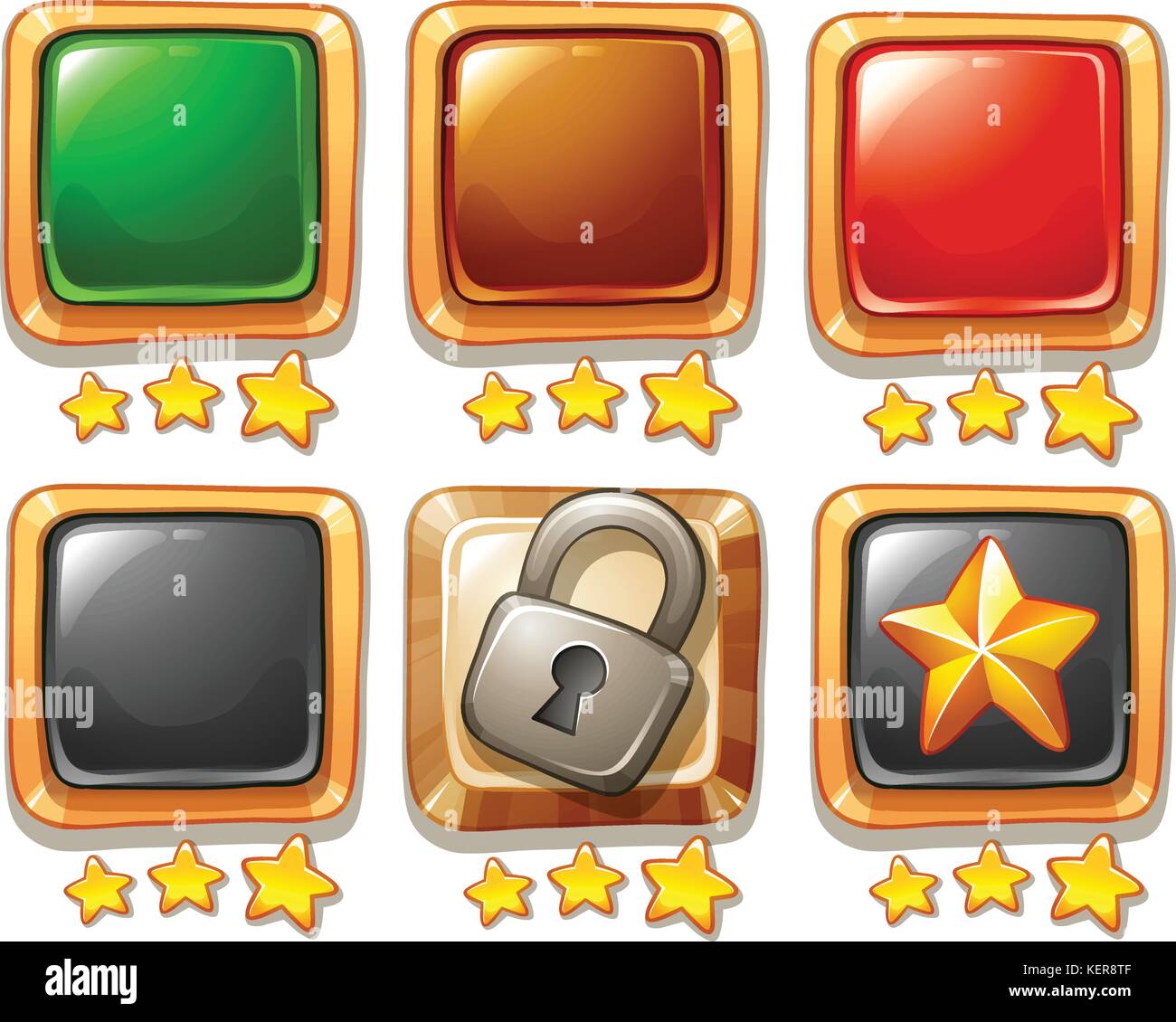 Assorted buttons and icons for game Stock Vector Image & Art - Alamy