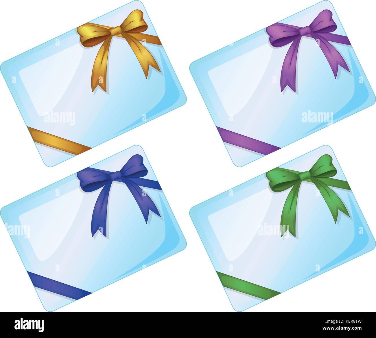 Cards with ribbons on white Stock Vector Image & Art - Alamy