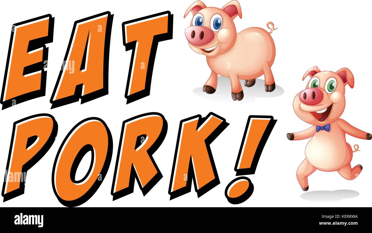 Eat pork them with text Stock Vector Image & Art - Alamy