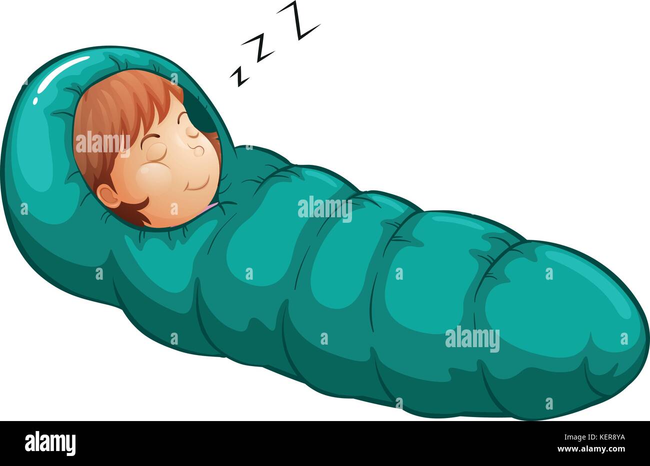 Girl sleeping in a sleeping bag Stock Vector Images - Alamy