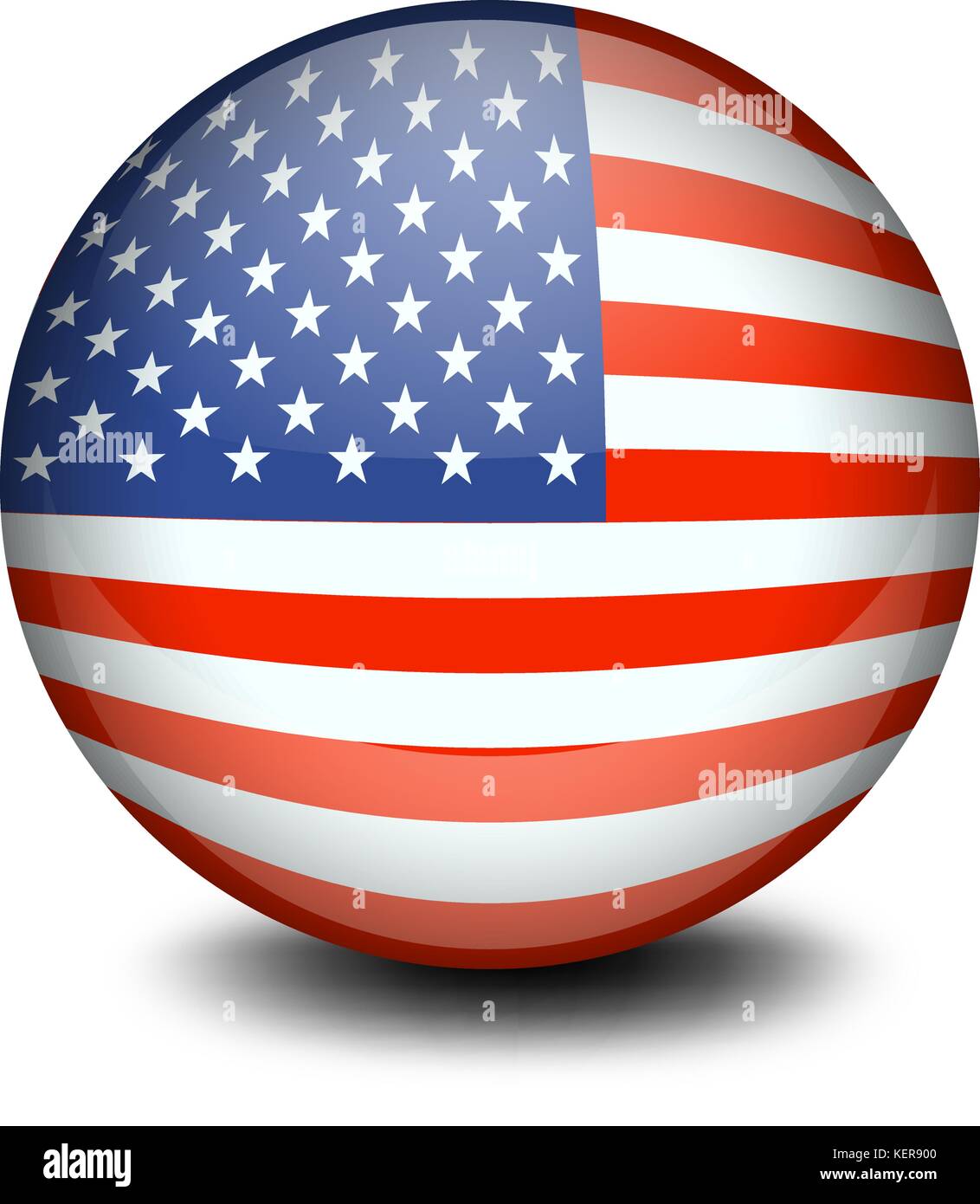 Illustration of a soccer ball with the flag of the USA on a white ...