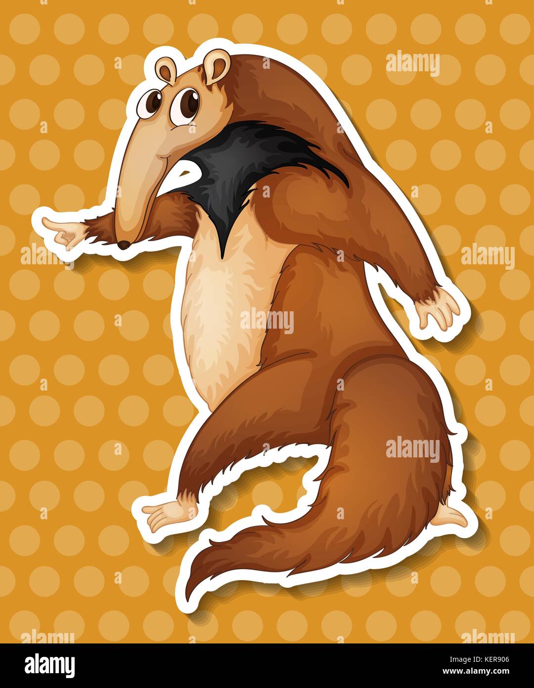 Illustration of an ant eater with polkadot background Stock Vector ...