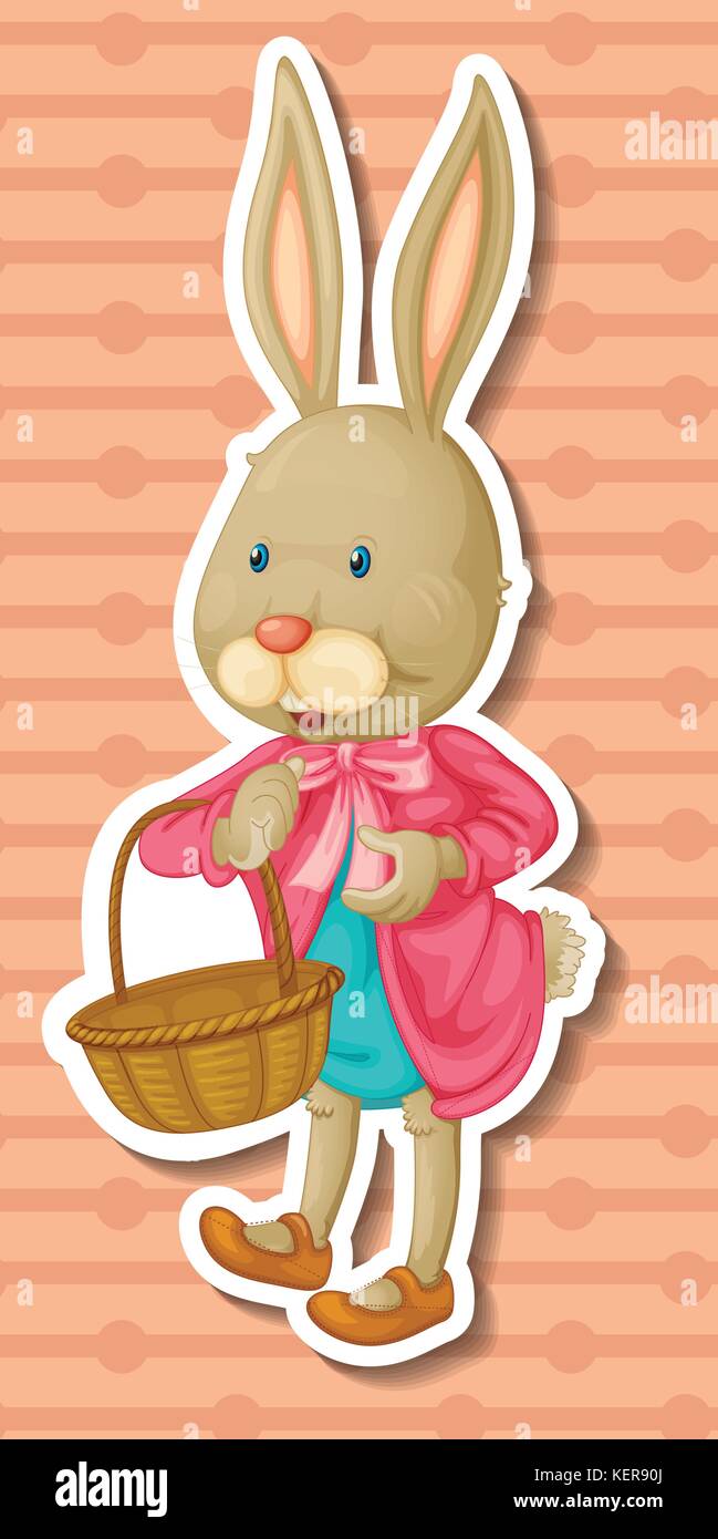 Illustration of a rabbit holding a basket Stock Vector Image & Art - Alamy