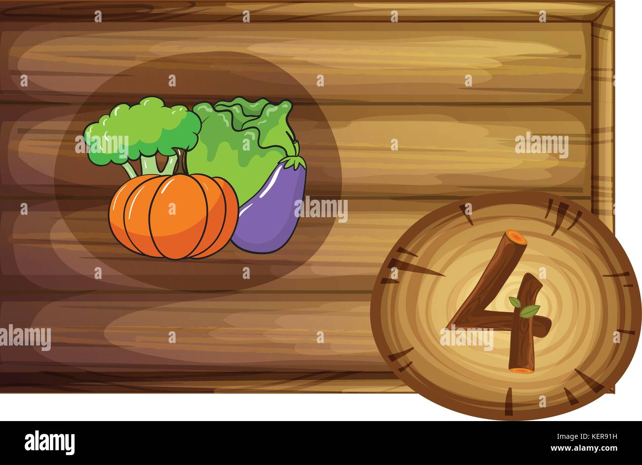 Number four and vegetables Stock Vector Images - Alamy