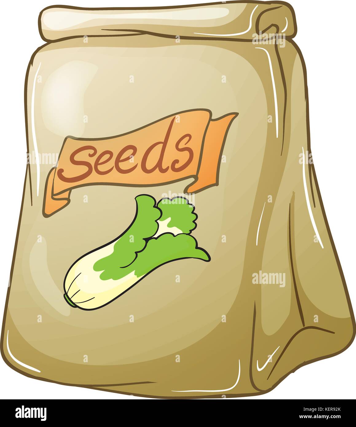 Illustration of a pack of vegetable seeds on a white background Stock ...