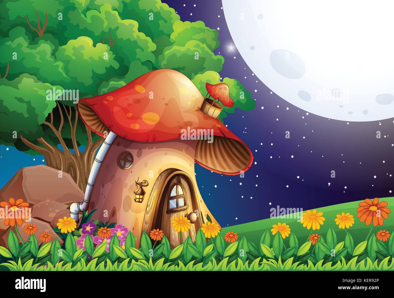 Natural landscape under bright Stock Vector Images - Alamy