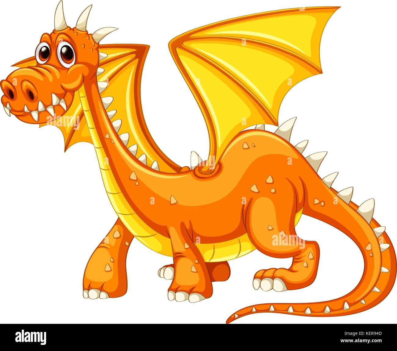 Illustration of a single dragon with wings Stock Vector Image & Art - Alamy