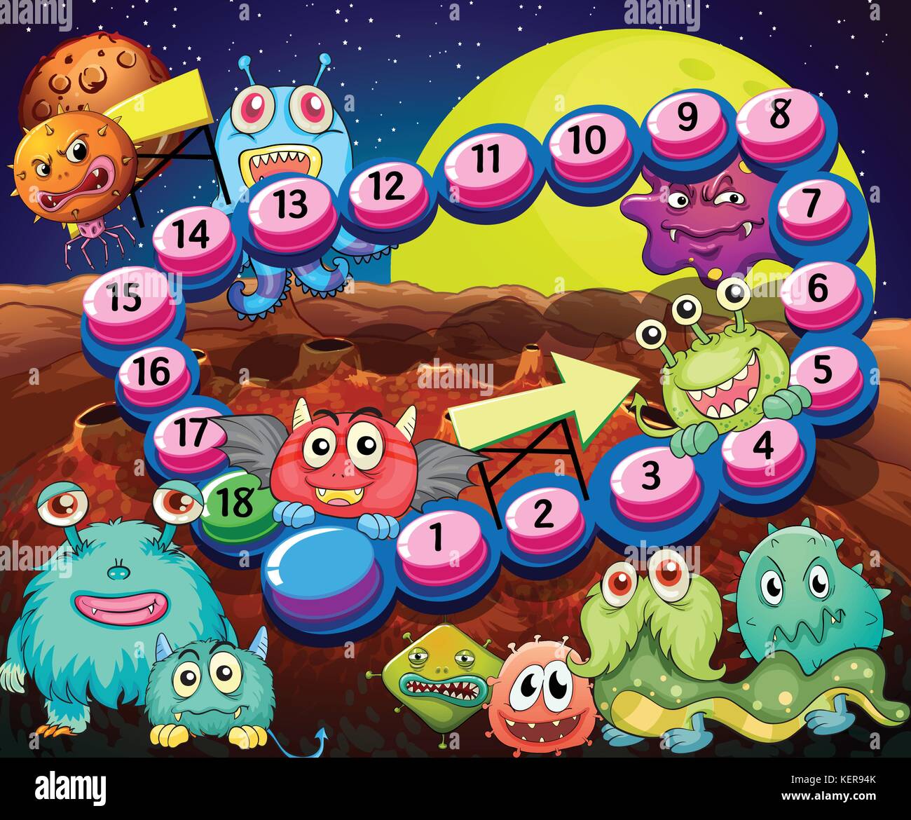 Set of game elements and icons with aliens theme Stock Vector Image ...