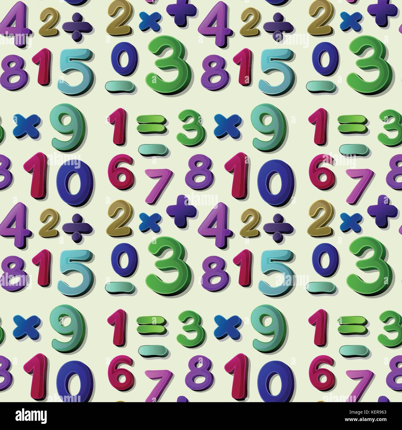 Illustration of a seamless numbers and equations Stock Vector Image ...