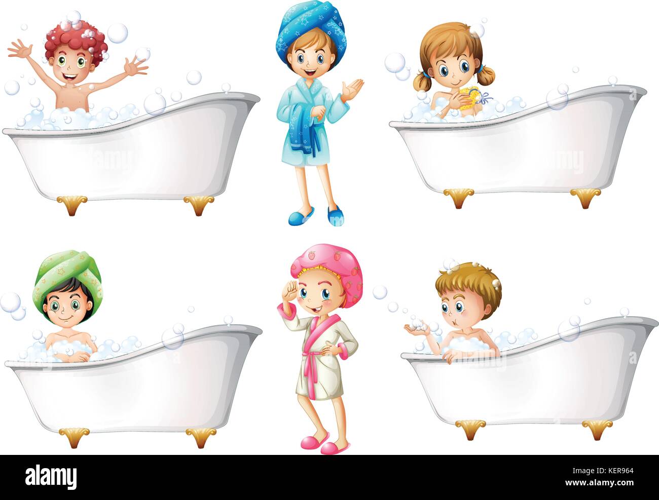 Kids Bath Water Stock Vector Images - Alamy