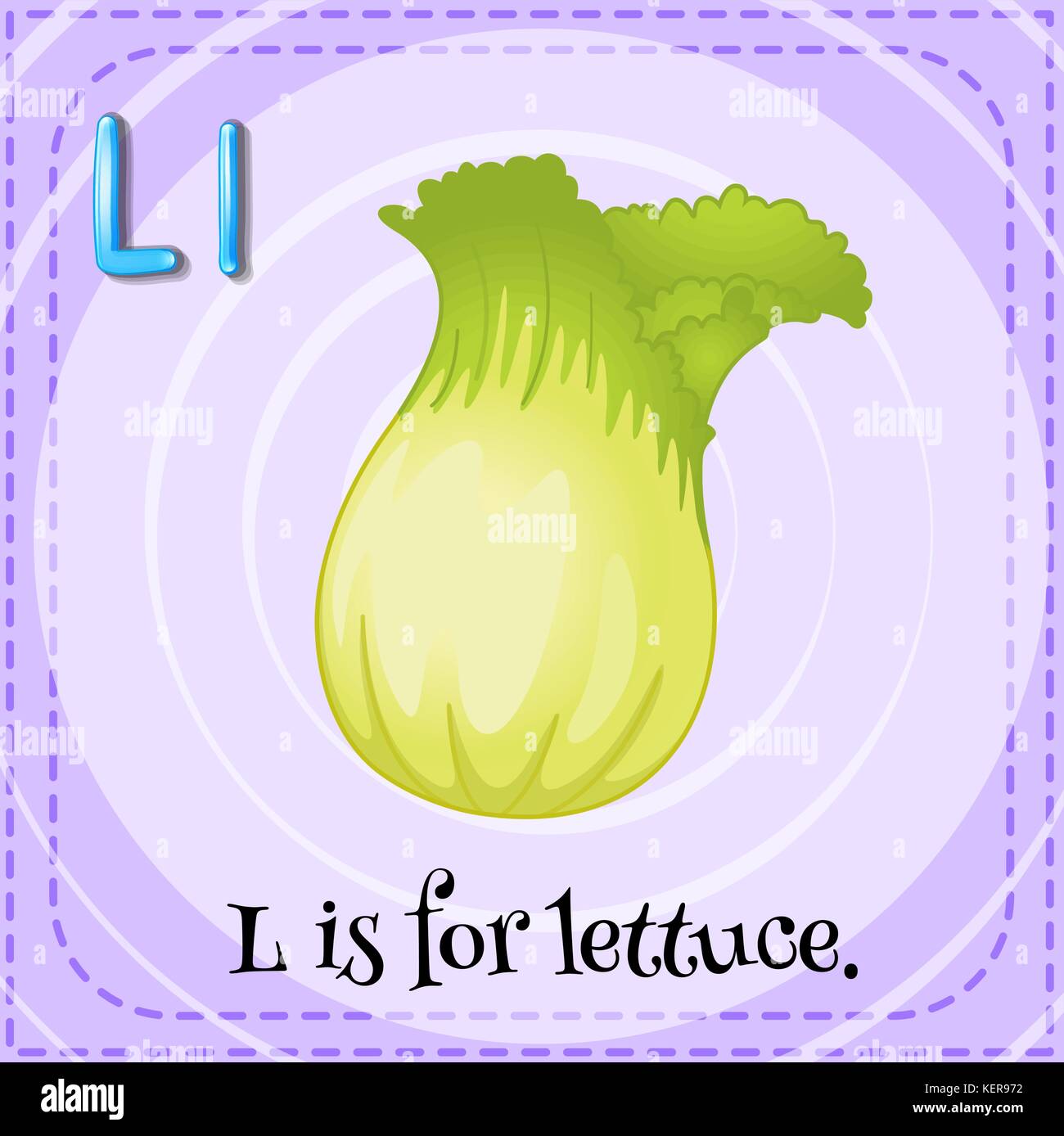 Illustration of a letter L is for lettuce Stock Vector Image & Art - Alamy