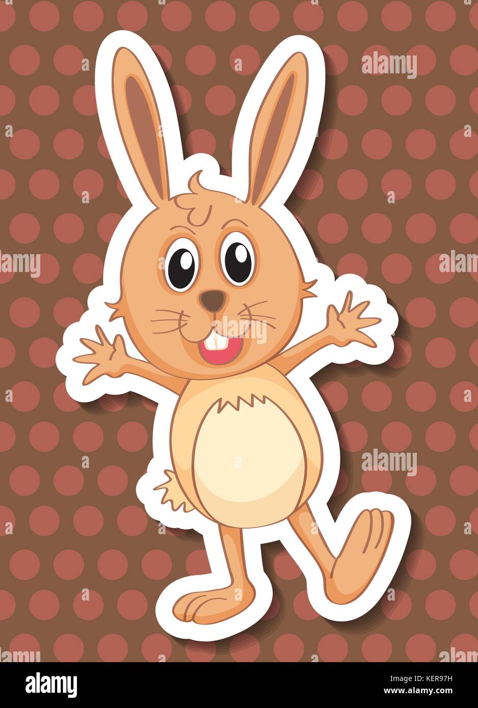 Illustration of a rabbit sticker Stock Vector Image & Art - Alamy