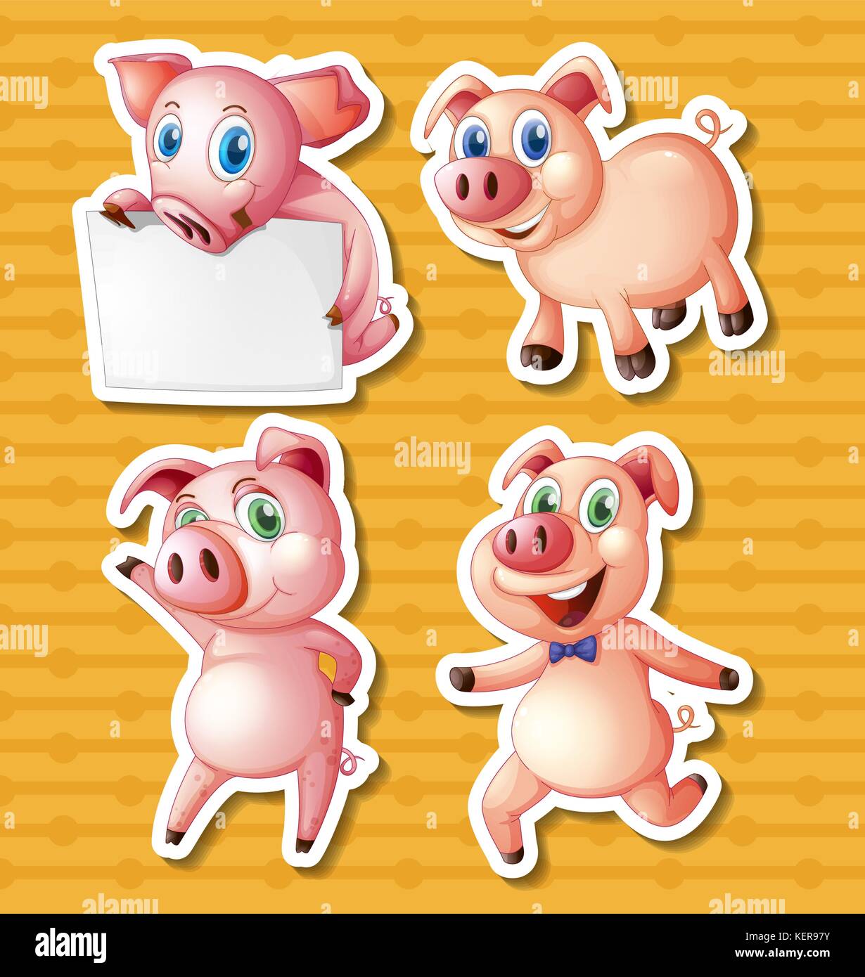 Illustration of many pigs with background Stock Vector Image & Art - Alamy
