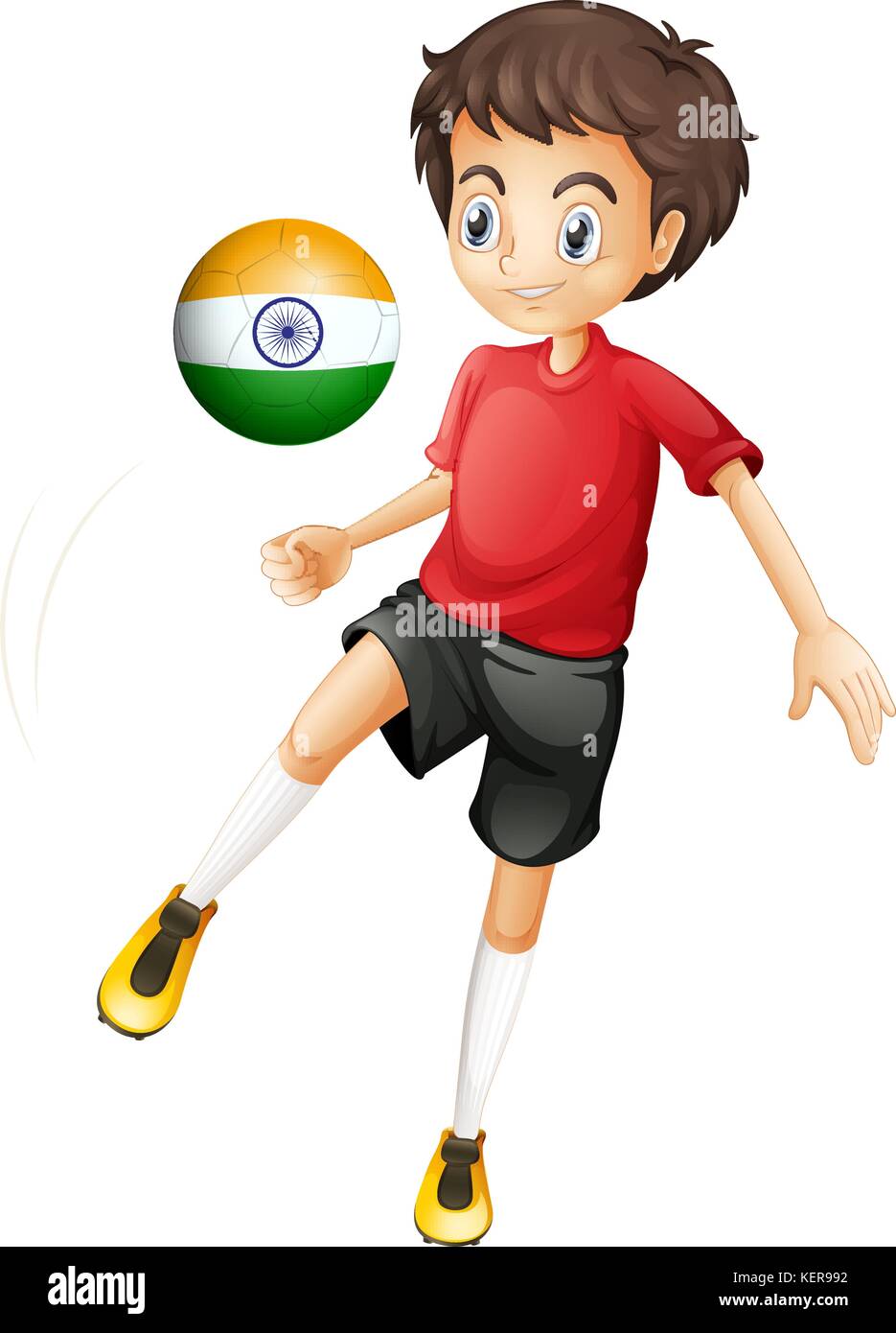 Illustration of an Indian soccer player on a white background Stock ...