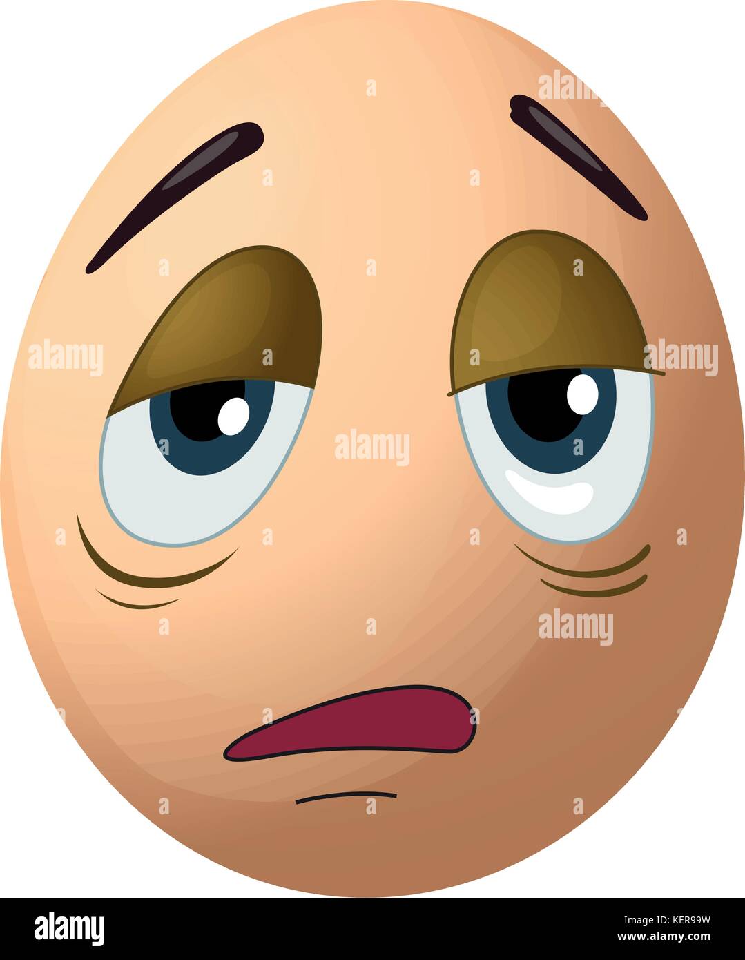Illustration of a sad egg on a white background Stock Vector Image ...