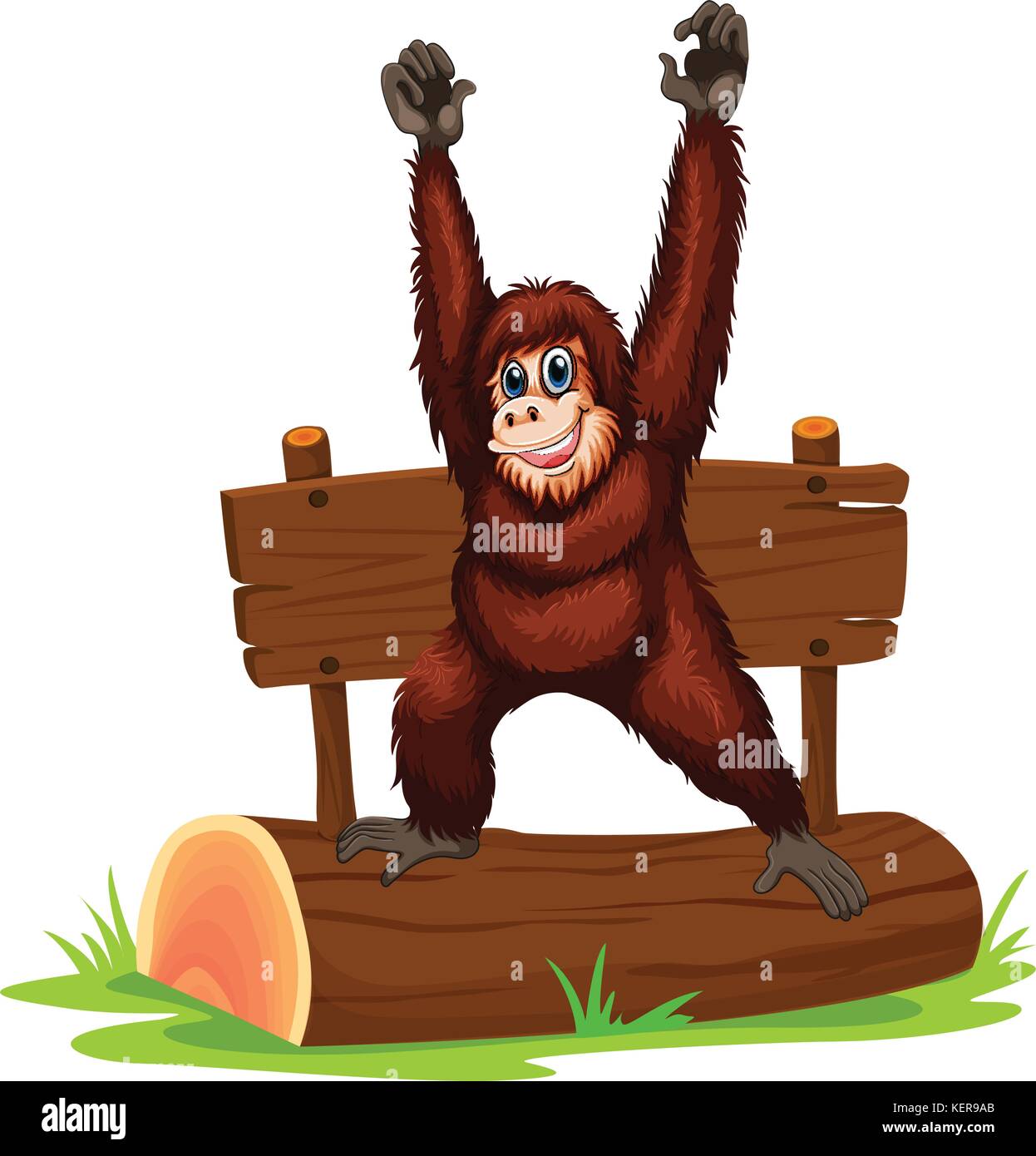 Wood log standing cartoon hi-res stock photography and images - Alamy