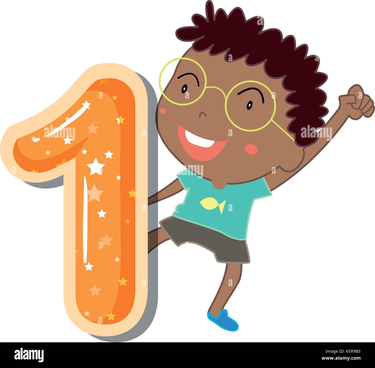 Illustration of a flashcard number one Stock Vector Image & Art - Alamy