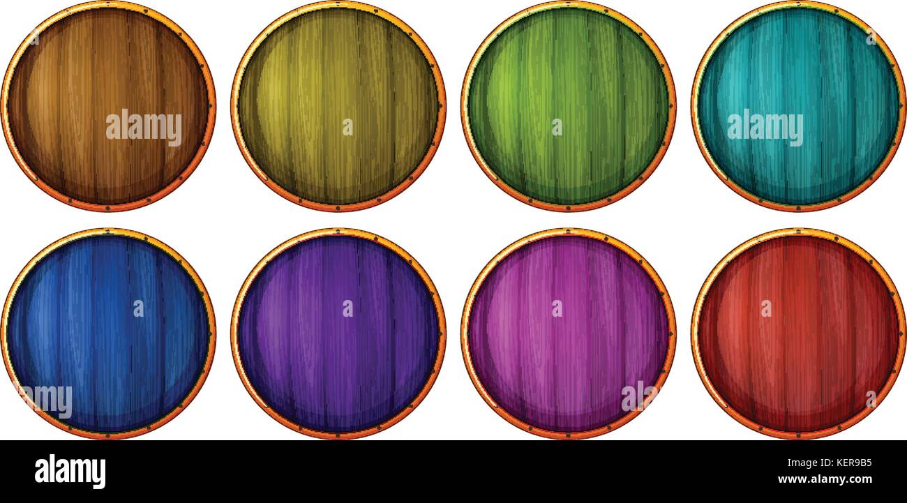 Illustration of different color of wooden buttons Stock Vector Image ...