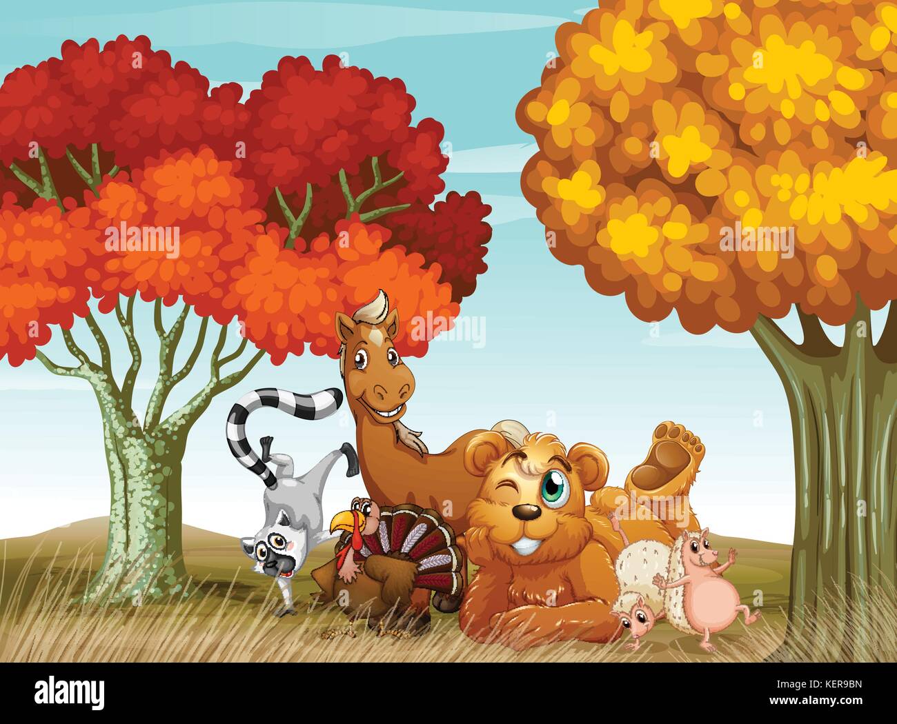 Yellow dry field in Stock Vector Images - Alamy