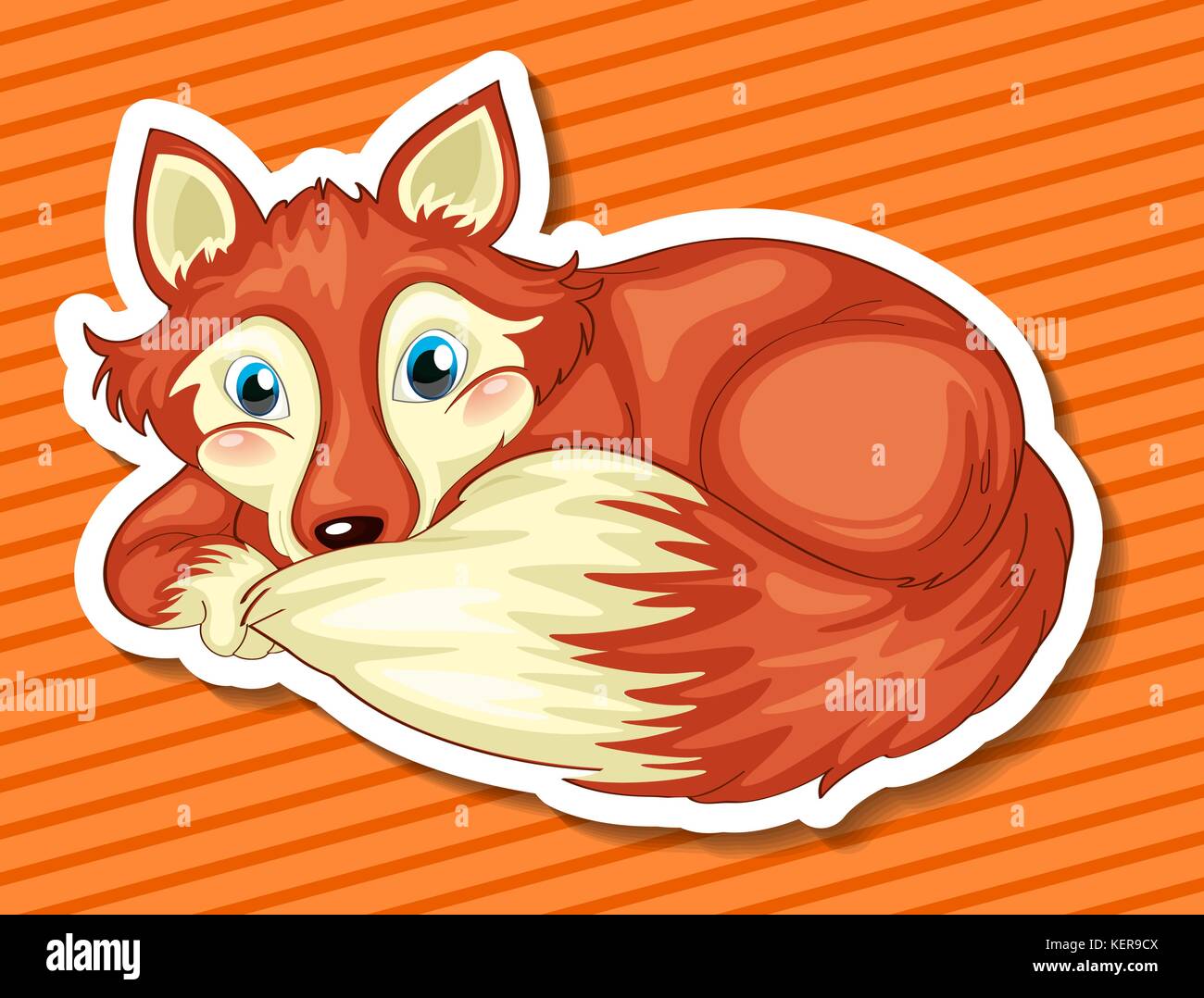 Illustration of a single fox relaxing Stock Vector Image & Art - Alamy