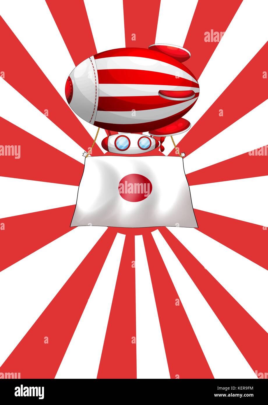 Illustration of a floating balloon with the flag of Japan Stock Vector ...