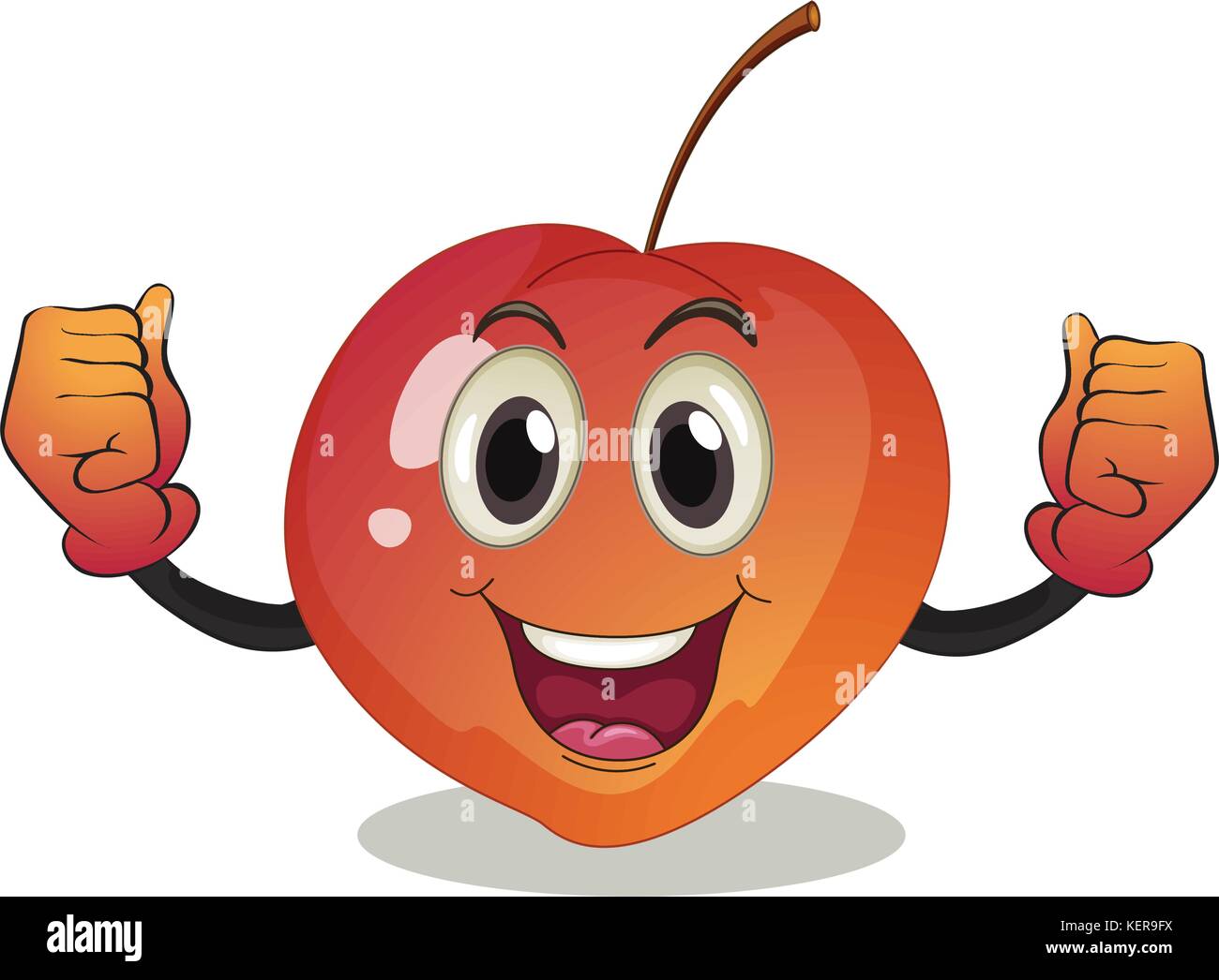 Illustration of a smiling fruit on a white background Stock Vector ...
