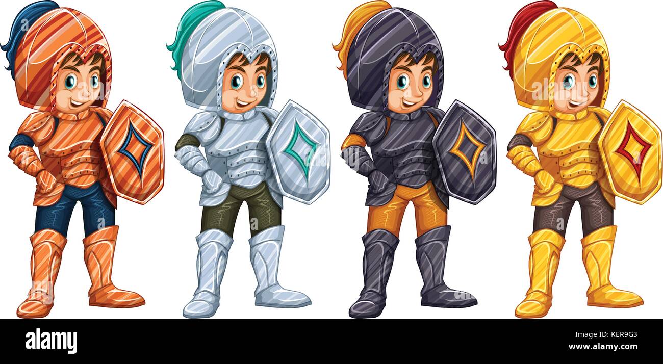 Medieval knight standing on Stock Vector Images - Alamy