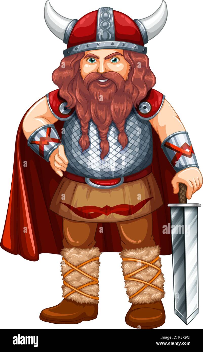 Illustration of a brave king on a white background Stock Vector Image ...