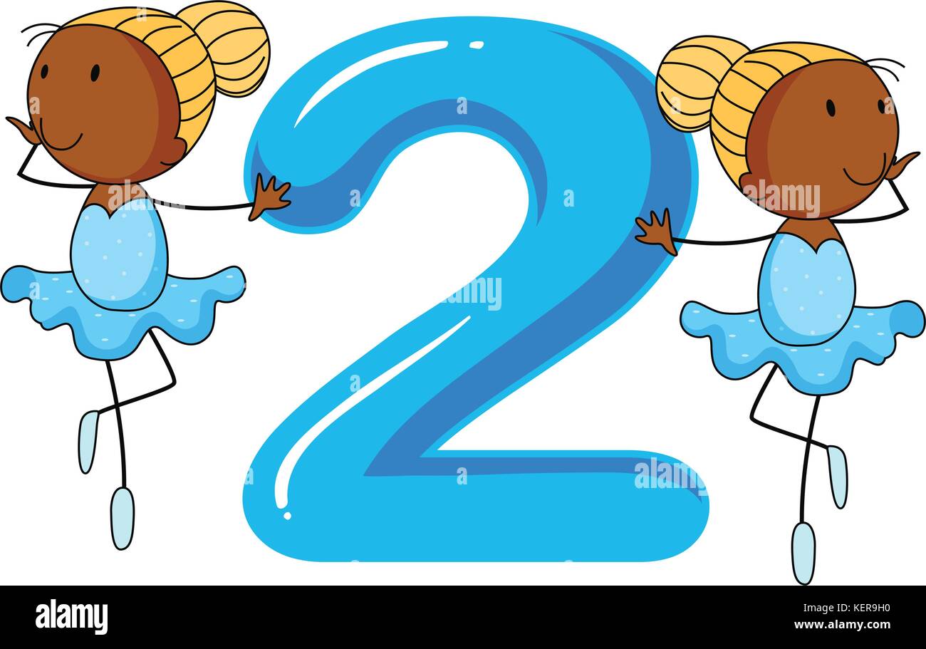 Illustration of a flashcard number two Stock Vector Image & Art - Alamy