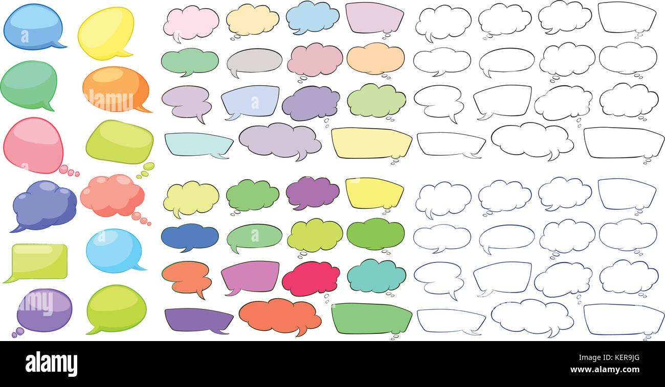 Illustration of the empty speech templates on a white background Stock ...