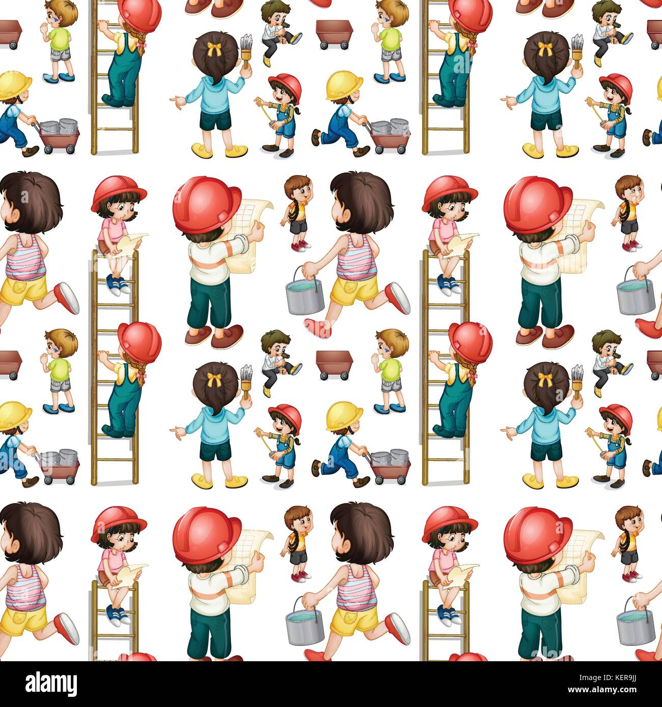 Illustration of a seamless workers Stock Vector Image & Art - Alamy