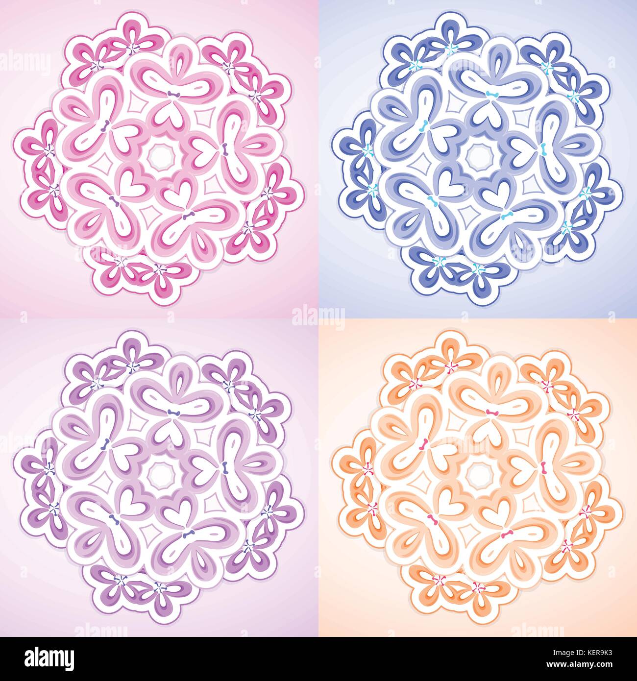 Radial tile pattern in four colours Stock Vector Image & Art - Alamy