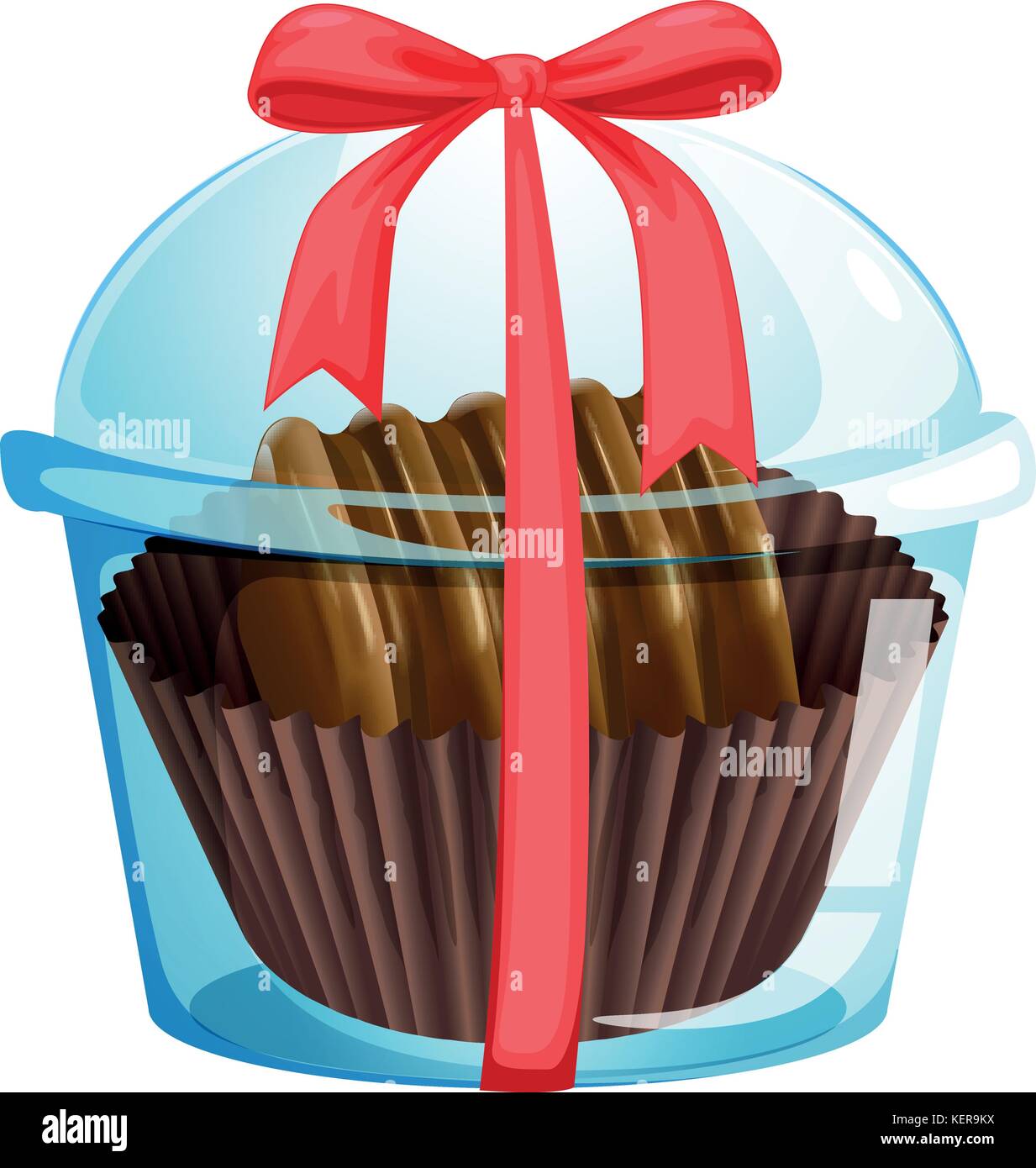 Illustration of a chocolate inside the transparent container on a white ...
