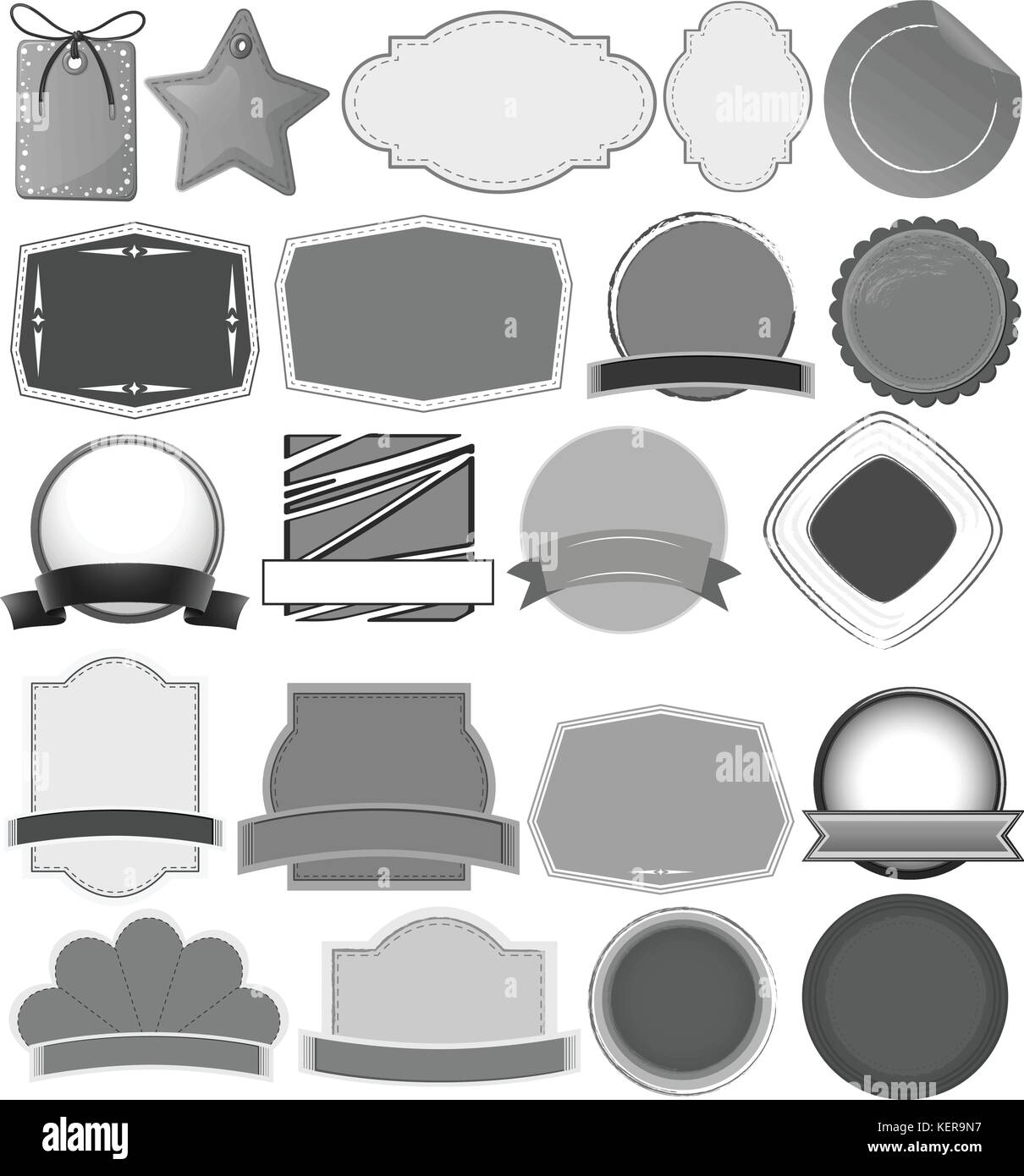 Illustration of many different labels Stock Vector Image & Art - Alamy