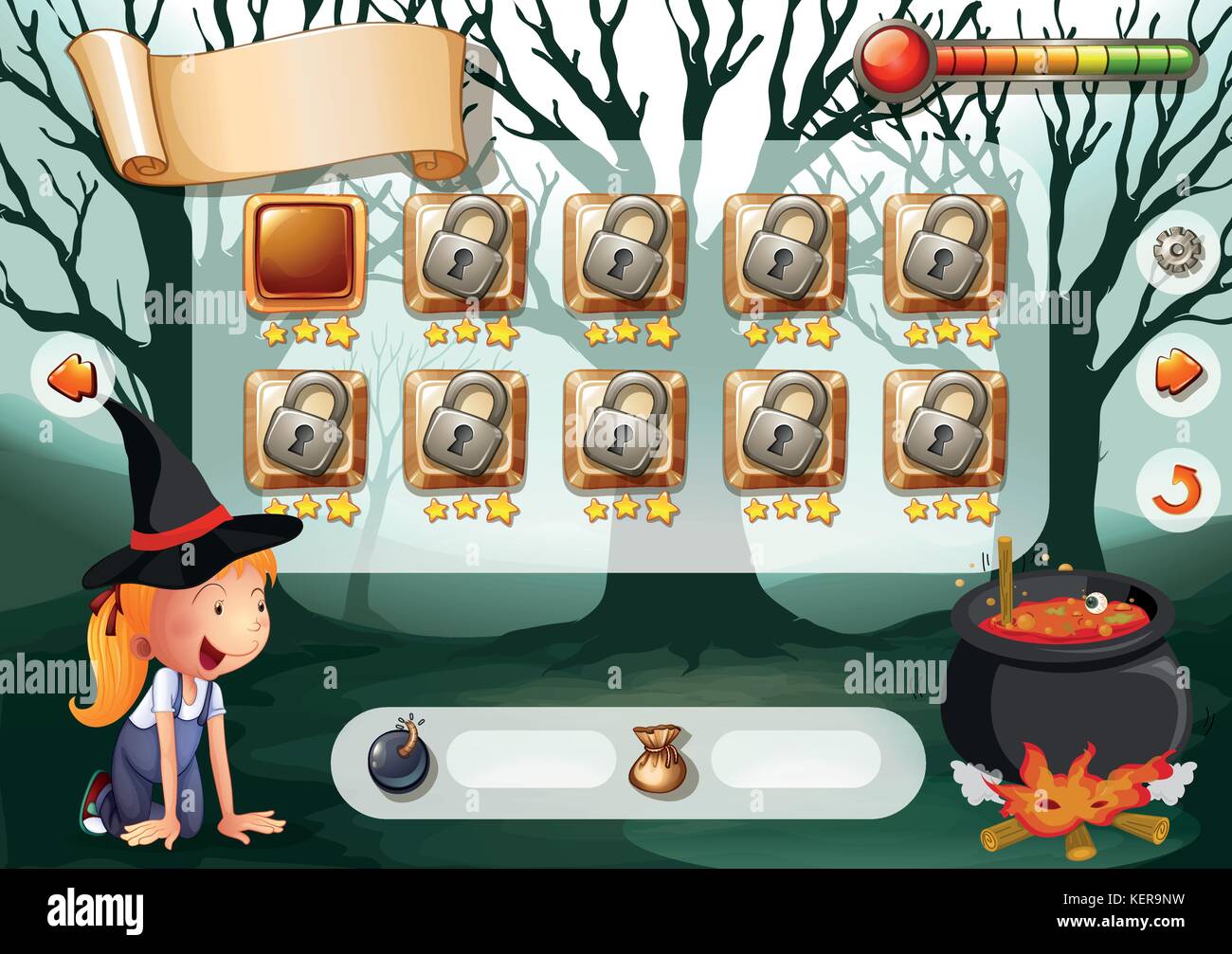 Halloween game with elements and icons Stock Vector Image & Art - Alamy