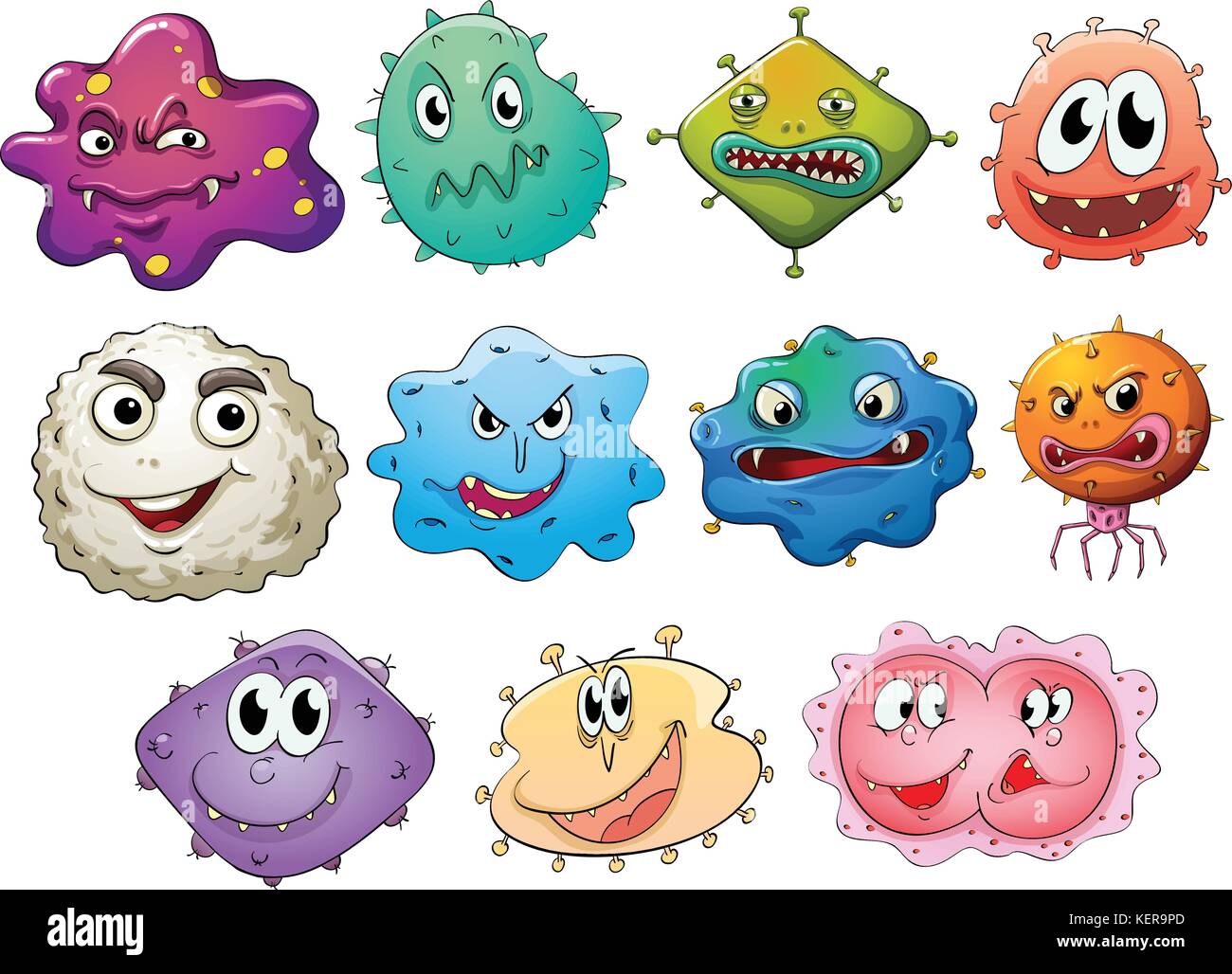 Illustration of the different scary monsters on a white background ...