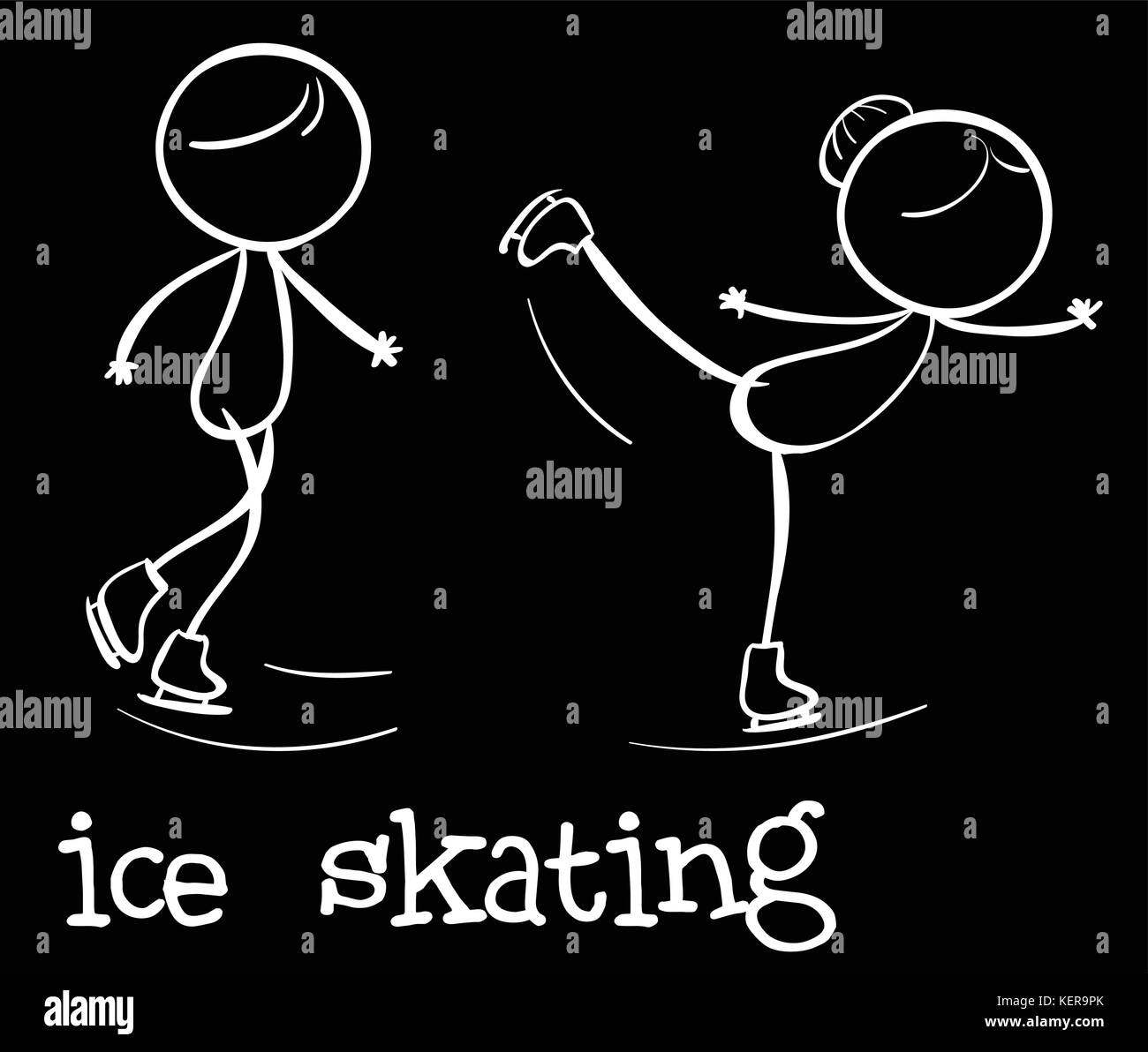 Ice skaters people skating Black and White Stock Photos & Images - Alamy