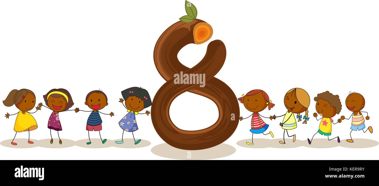 illustration of a flashcard number eight Stock Vector Image & Art - Alamy