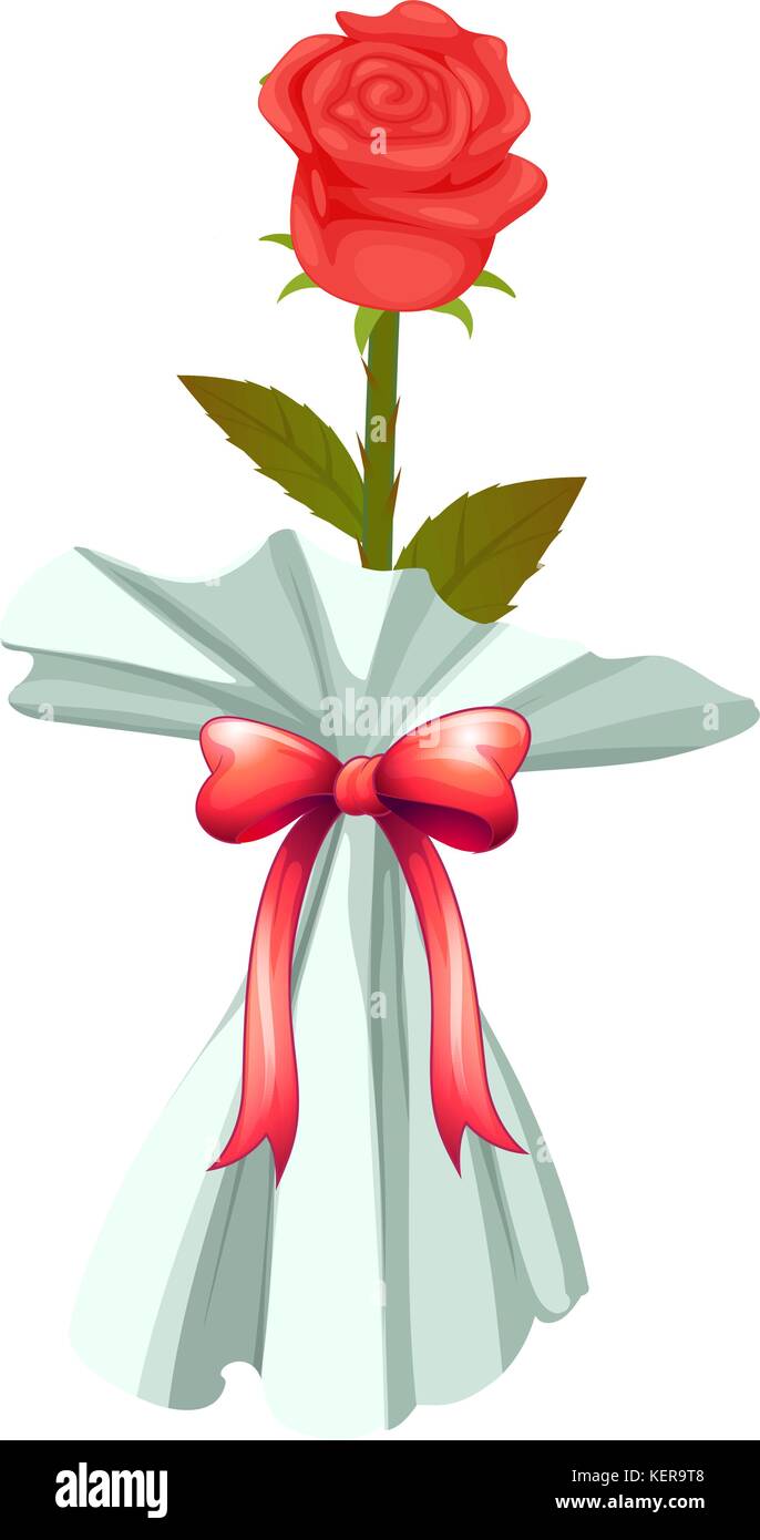 Illustration of a red rose on a white background Stock Vector Image ...