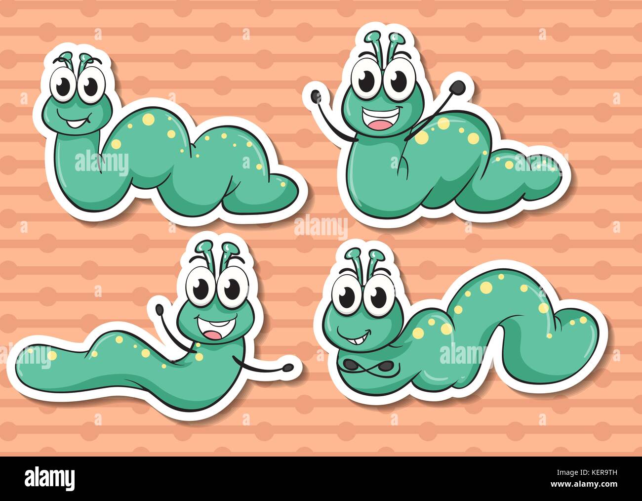 Illustration of a set of worm with background Stock Vector Image & Art ...