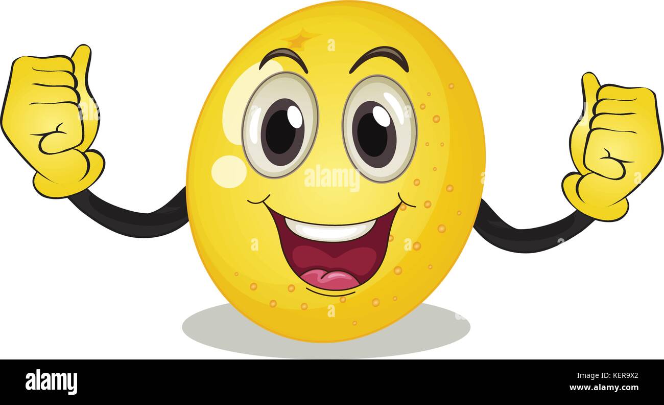 Illustration of a lemon with face Stock Vector Image & Art - Alamy