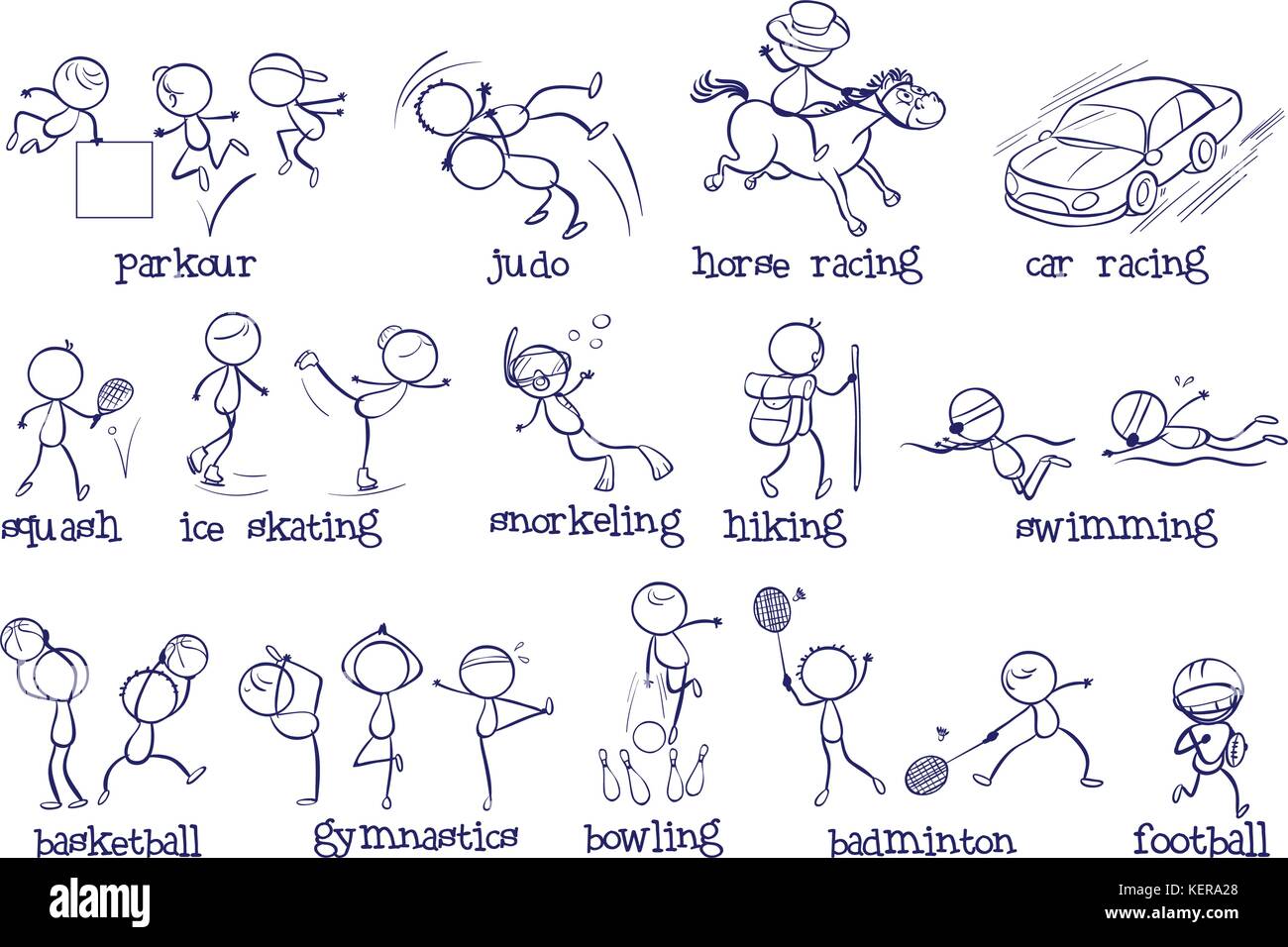 Illustration of the different types of sports on a white background ...