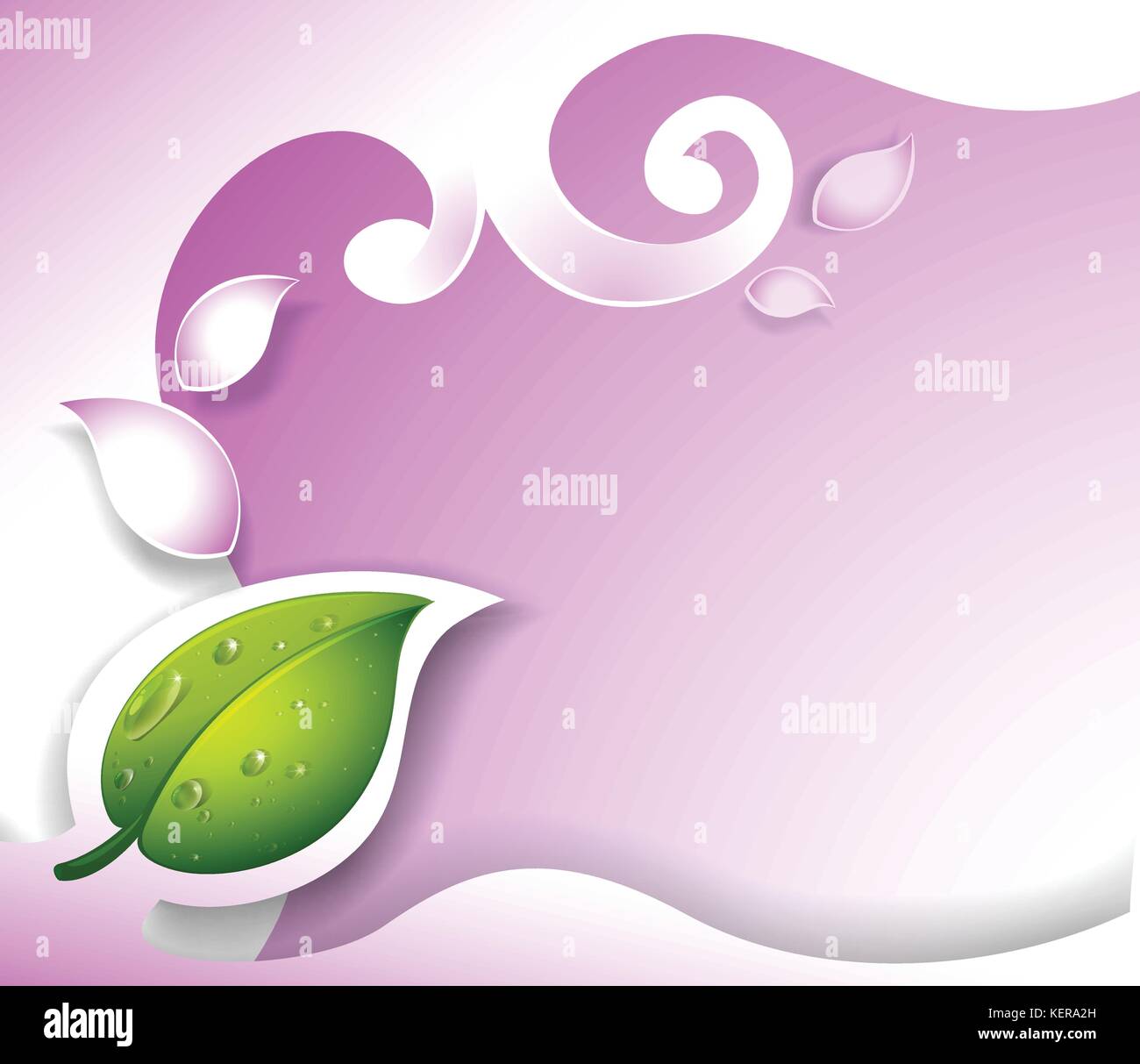 Illustration of a border design with a green leaf Stock Vector Image ...