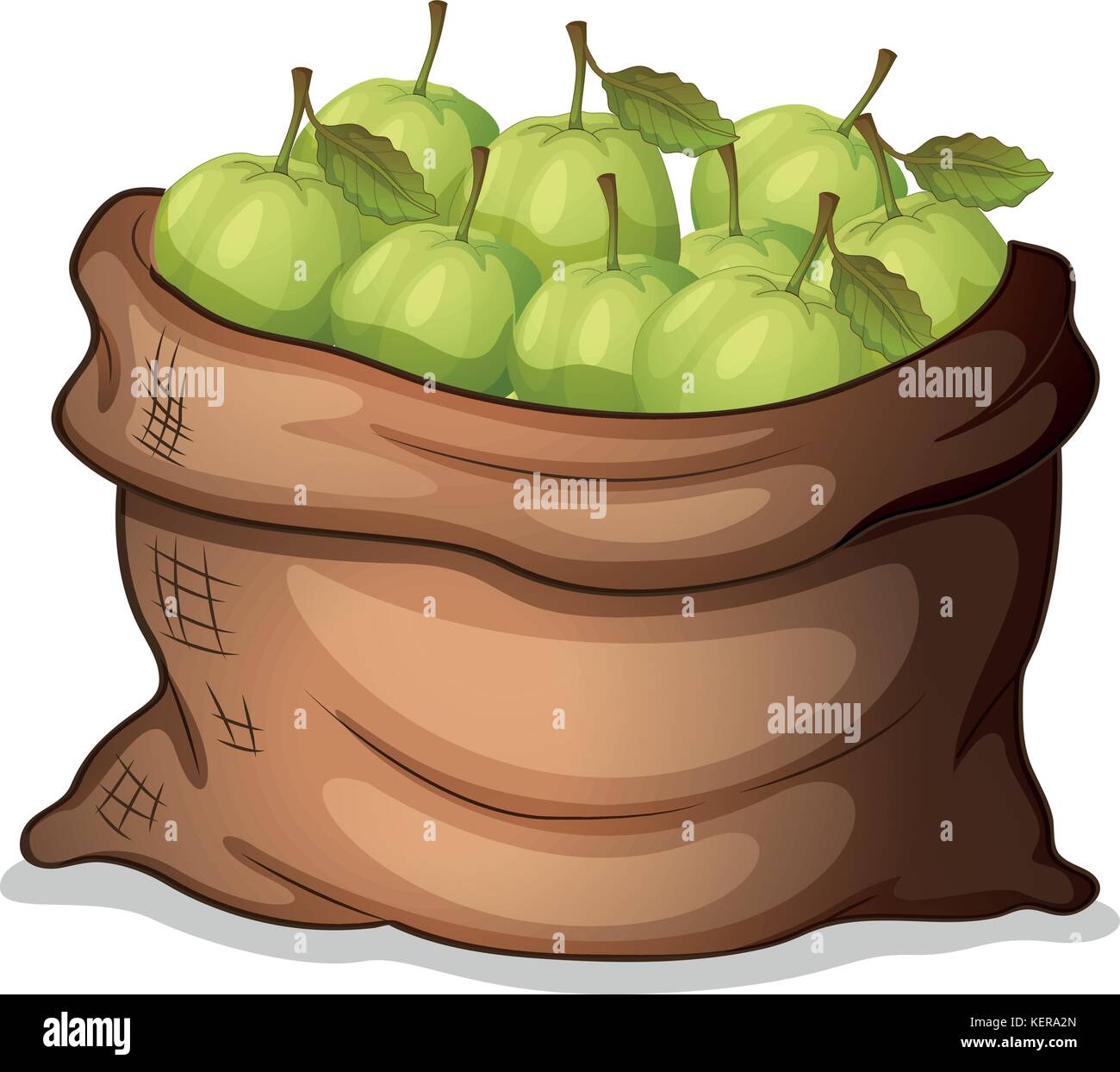 Illustration of a sack of guavas on a white background Stock Vector ...