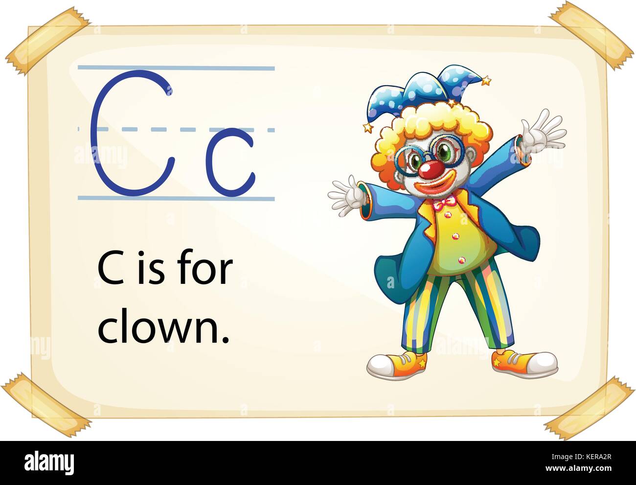 illustration of a flashcard letter C for clown Stock Vector Image & Art ...