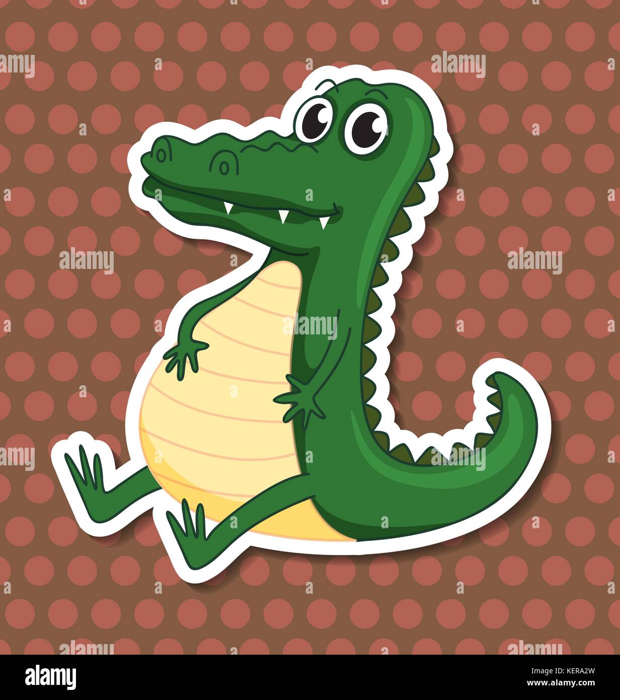 Illustraion of a single crocodile sitting Stock Vector Image & Art - Alamy